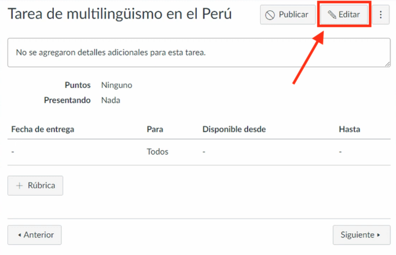 Guía para Crear y Editar Tareas en Canvas UPAO - Calculadora UPAO